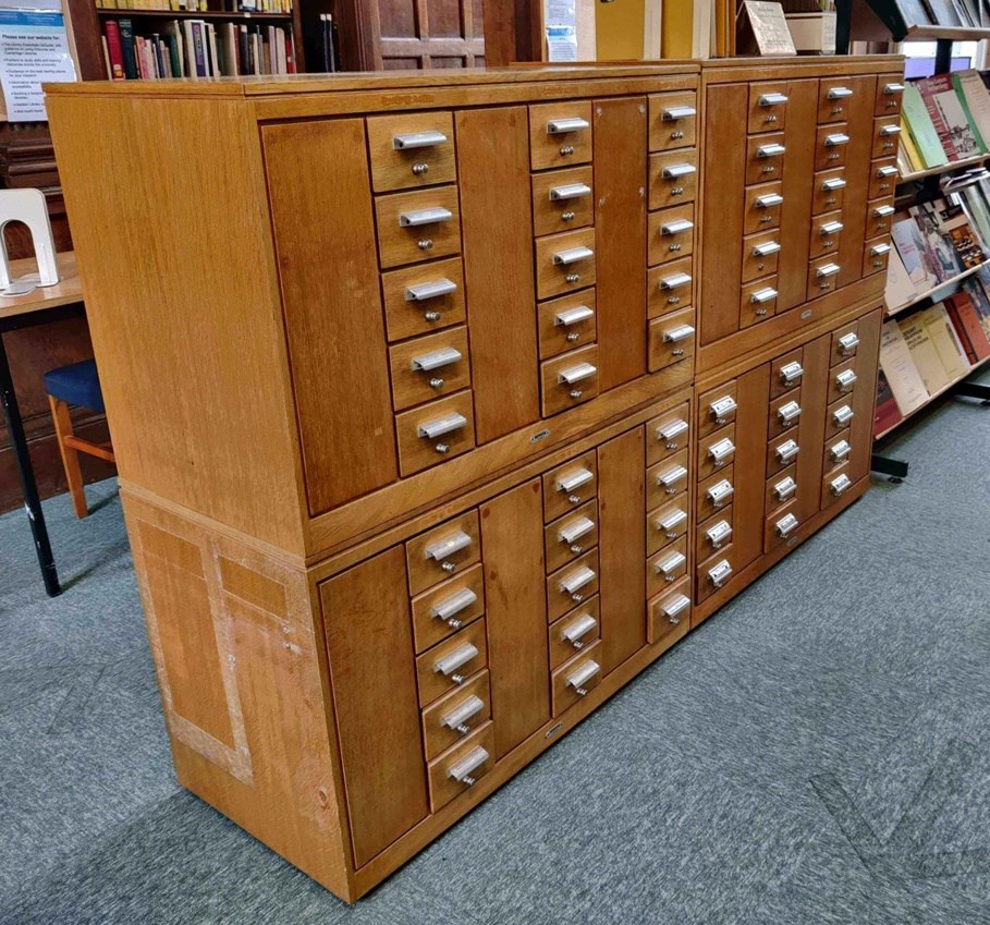 2 library card catalogue cabinets - available on Warp It, reuse surplus ...