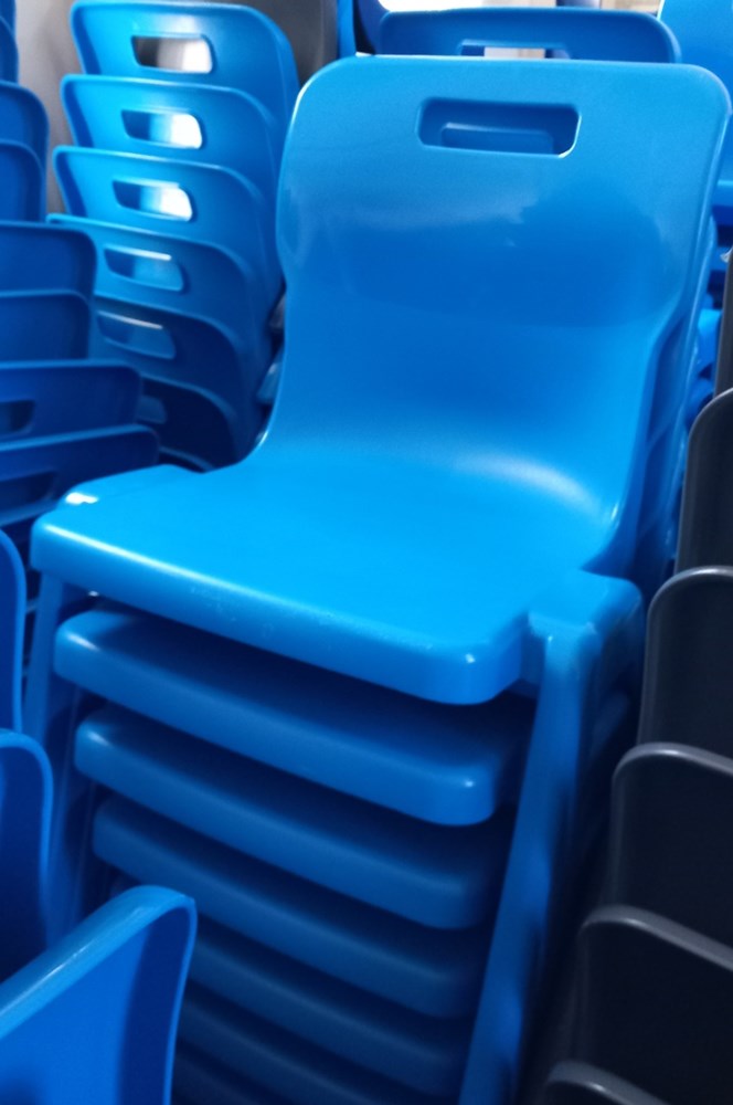 Titan Blue Plastic Chairs - available on Warp It, reuse surplus assets ...
